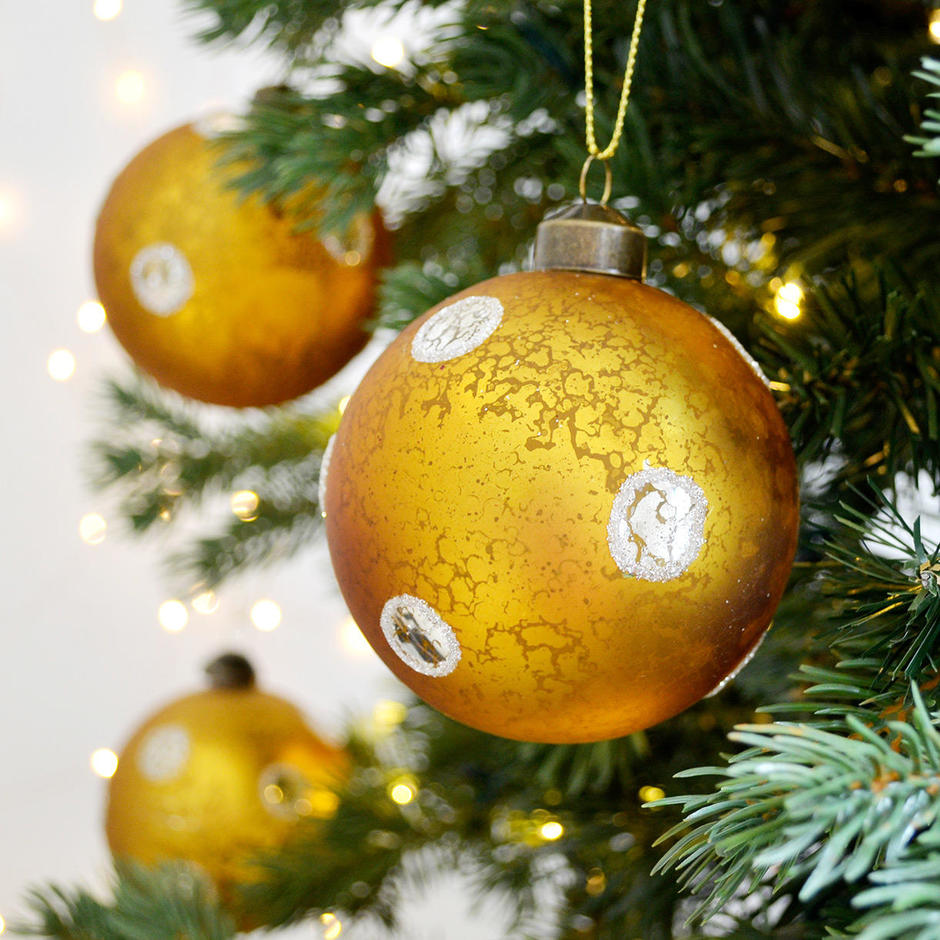 Buy Gold Mirror Spot Glass Bauble — The Worm that Turned - revitalising ...