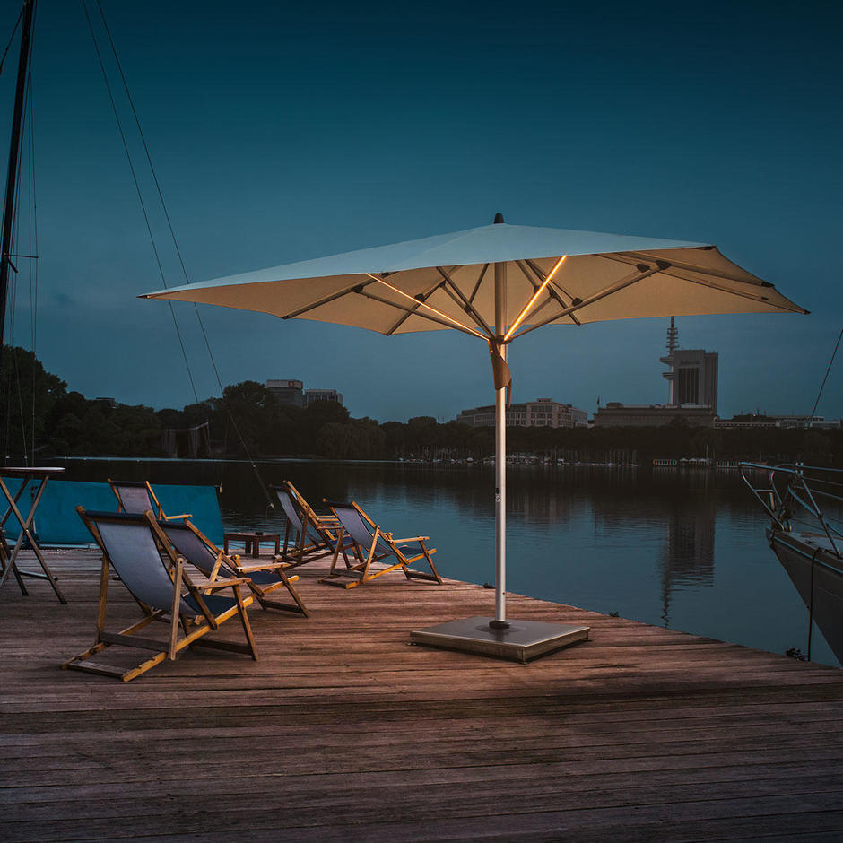 Buy Fortello LED Rectangular Easy Parasol by Glatz Parasols — The Worm ...