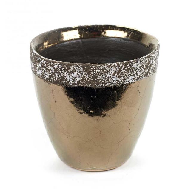Buy Bronze Glazed Conical Pot with Contrast Rim — The Worm that Turned ...